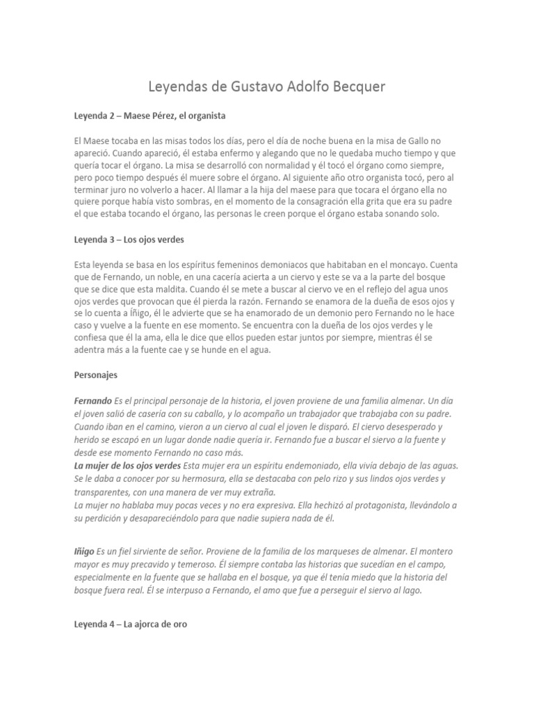 Leyendas de Becquer 2 | PDF