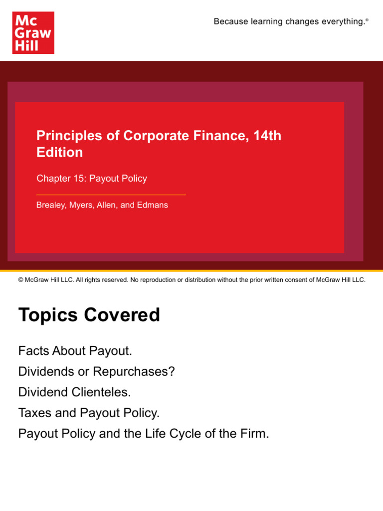 Chap15 McGraw Hill Finance | PDF | Dividend | Share Repurchase