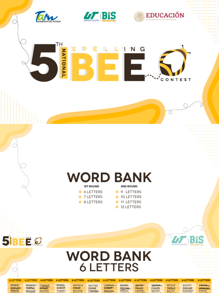 Spelling Bee - Word Bank 2021 | PDF