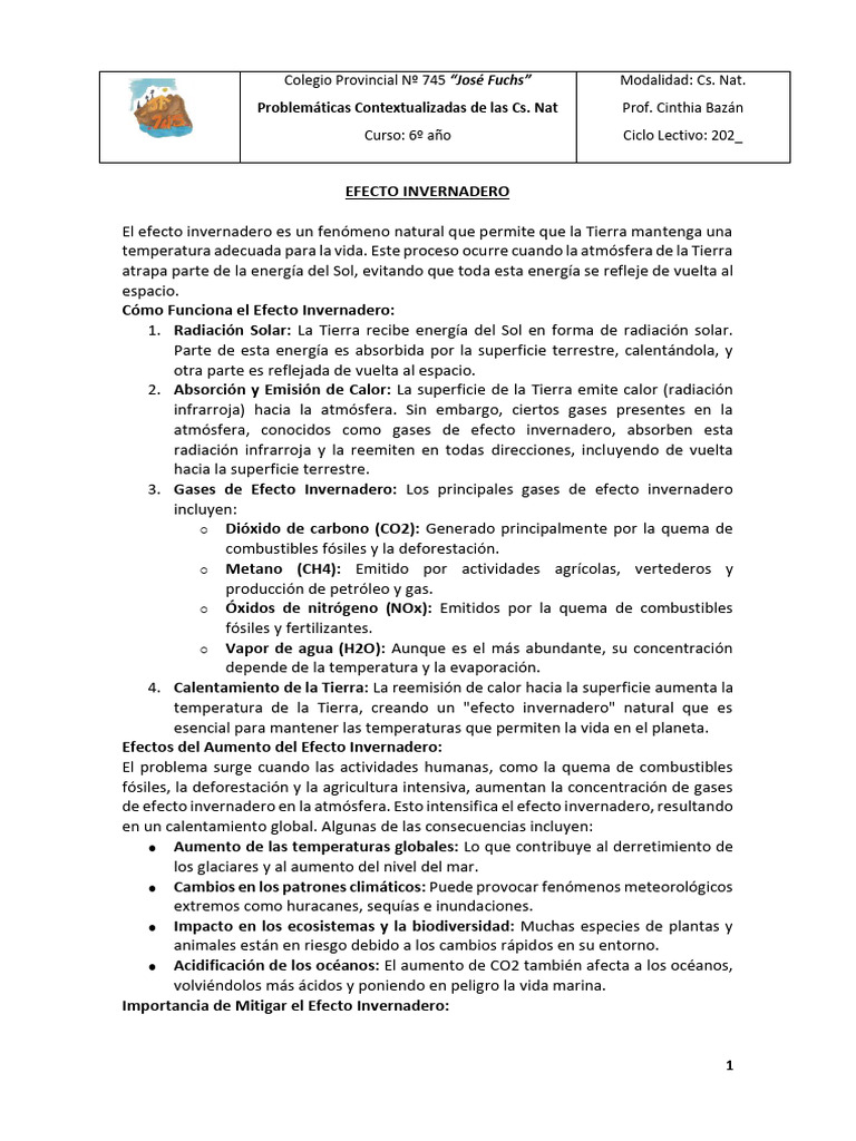 Efecto Invernadero Pdf