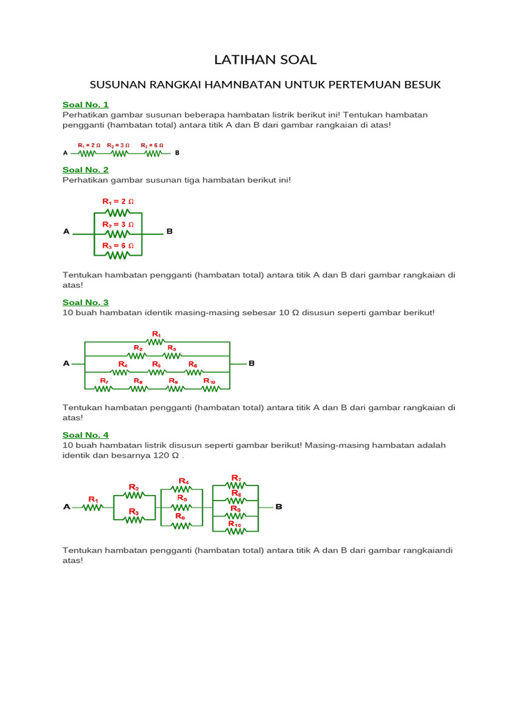 Latihan Soal Susunan Rangkaian | PDF