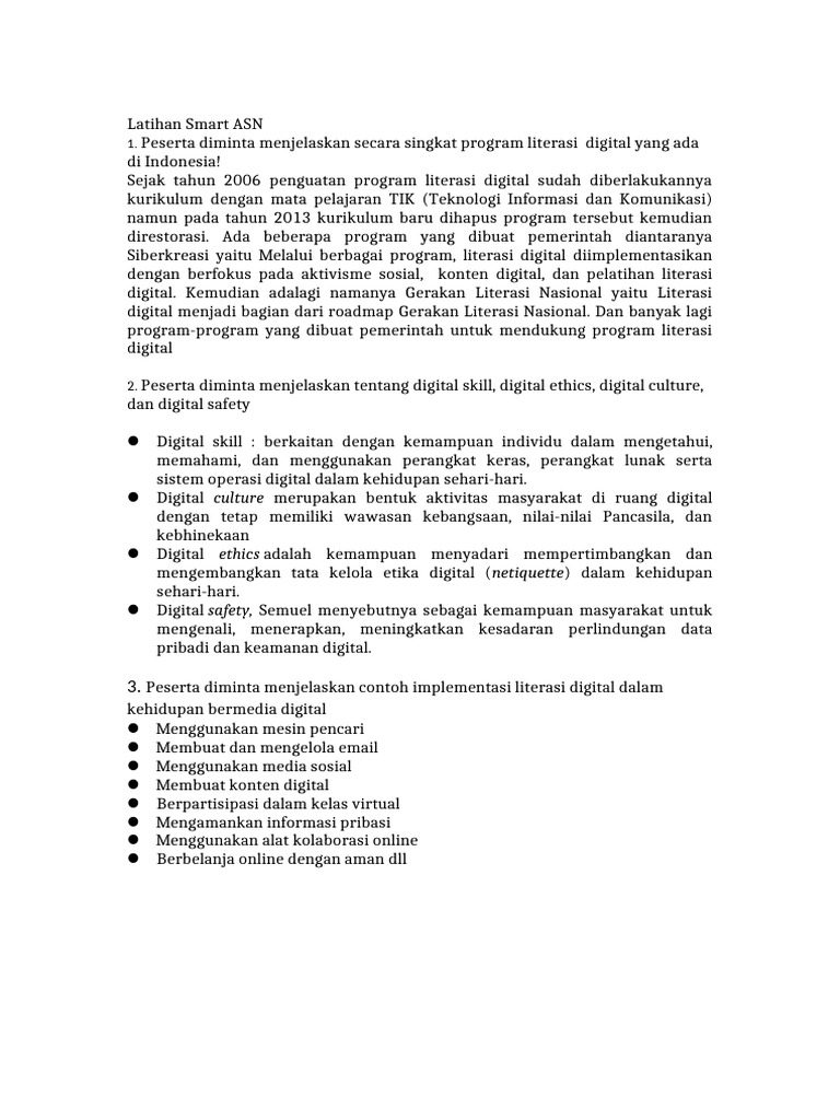 Latihan Smart ASN | PDF