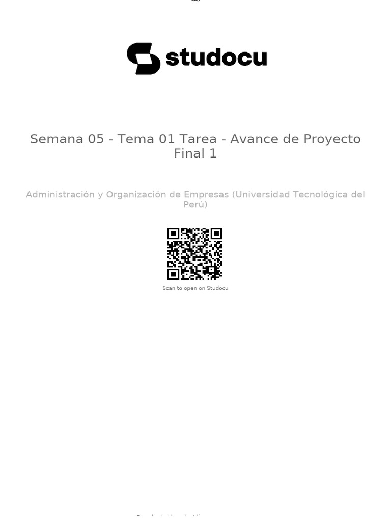 Semana 05 Tema 01 Tarea Avance de Proyecto Final 1 | PDF