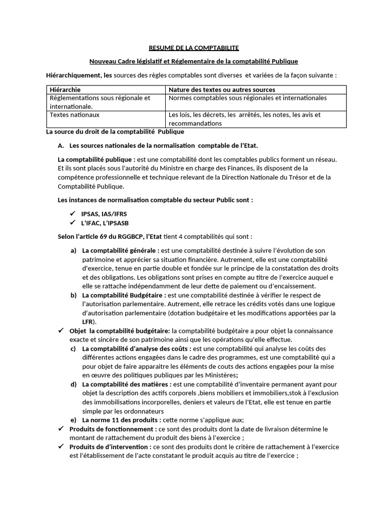 Resume de La Comptabilite | PDF