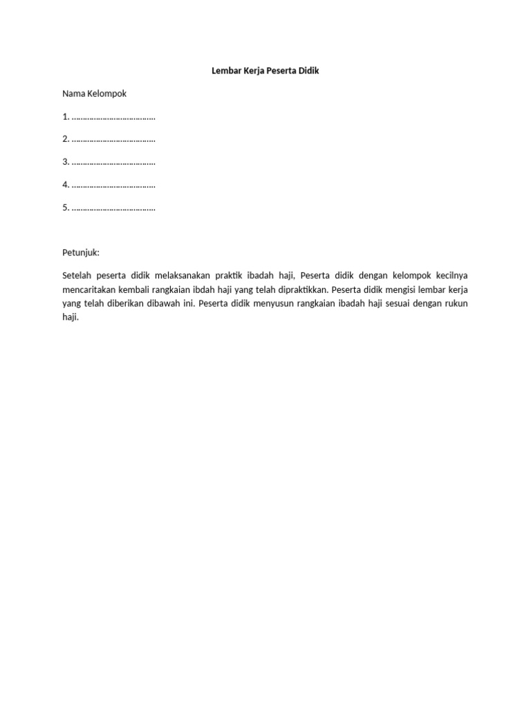 LKPD Fiqih Kls 5 | PDF