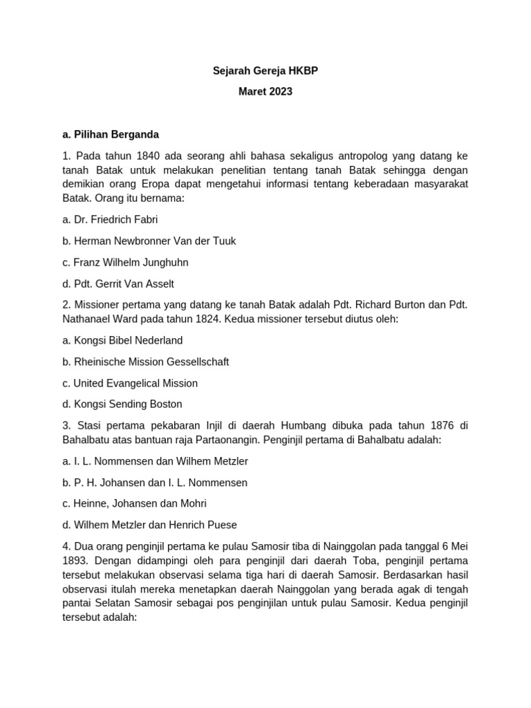 Sejarah Gereja Dan Perangkat HKBP | PDF Sejarah Gereja Dan Perangkat HKBP | PDF