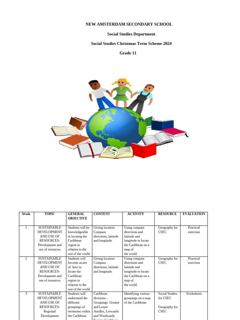 Social Studies Scheme Grade 11 Christmas 2024 | PDF