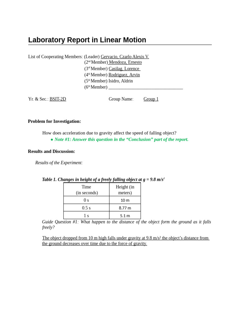 Physics Linear Motion | PDF
