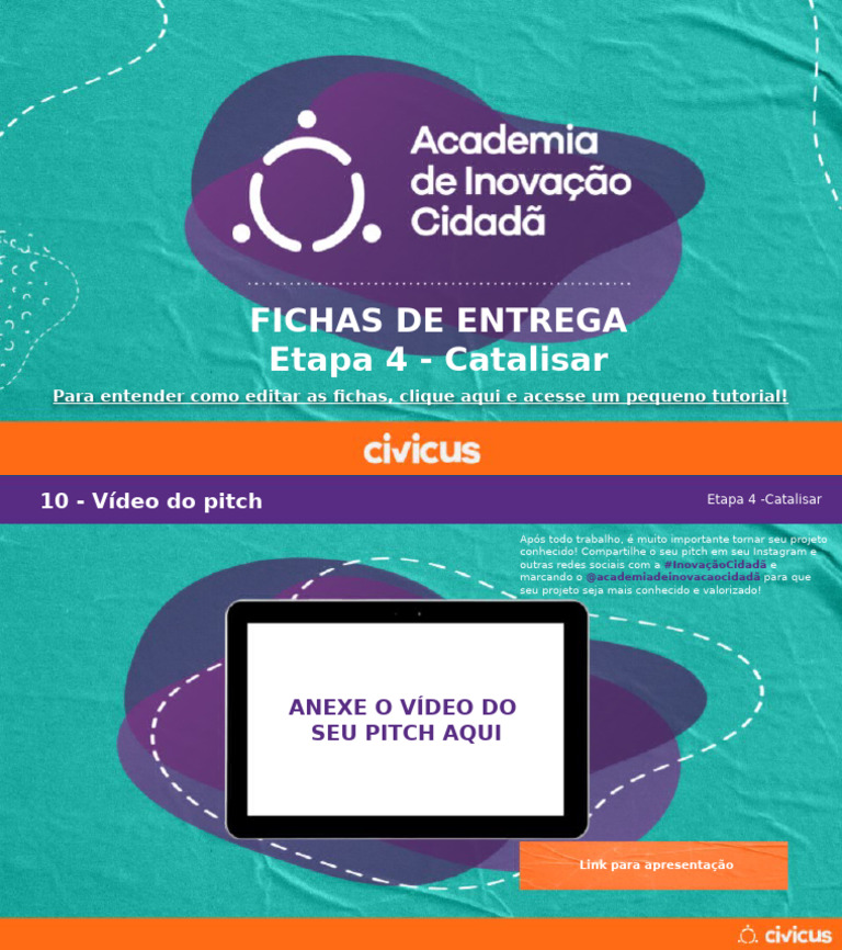 Fichas de Entrega Etapa 4 - Catalisar: para Entender Como Editar As Fichas, Clique Aqui e Acesse ...