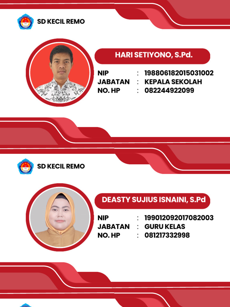 Red and White Modern High School ID Card | PDF