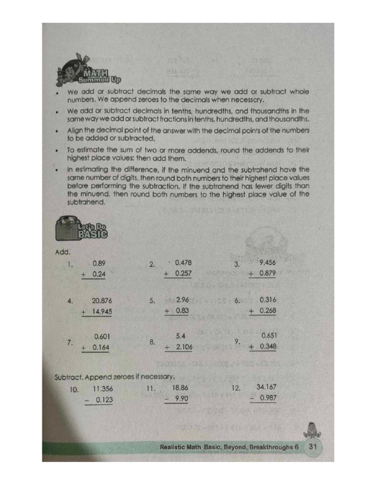 Math 6 pp.31 33 | PDF