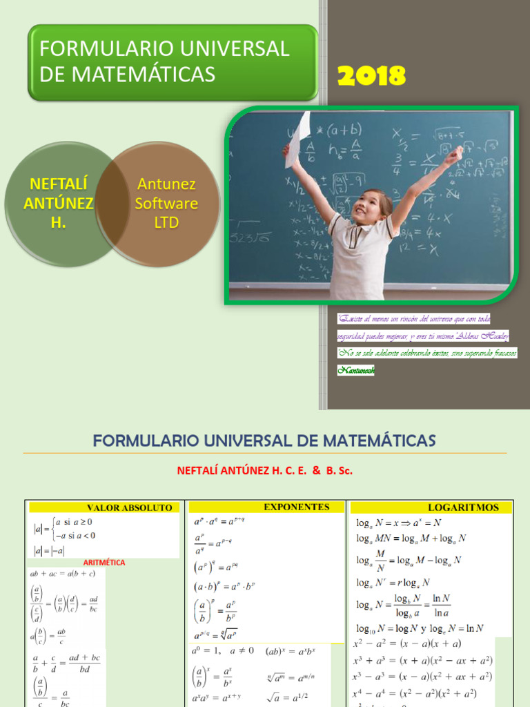 Formulario Universal de Matemáticas | PDF | Triángulo | Geometría del plano euclidiano