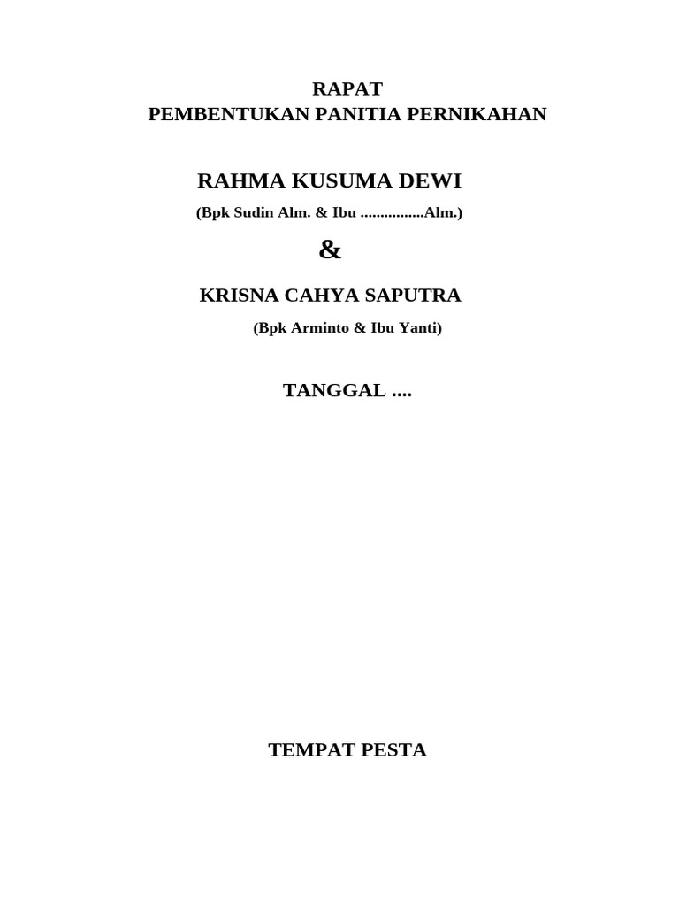 Rapat Pembentukan Panitia Pernikahan | PDF