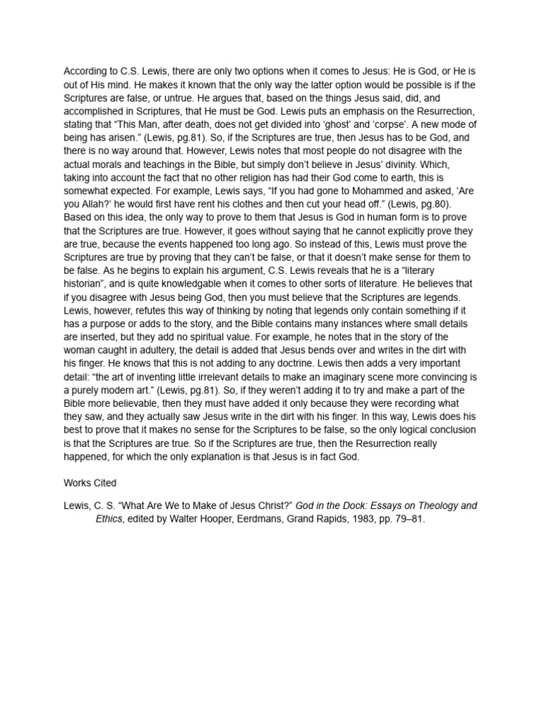 Comp2 Project 1 - Karley Bearden | PDF | Jesus | God