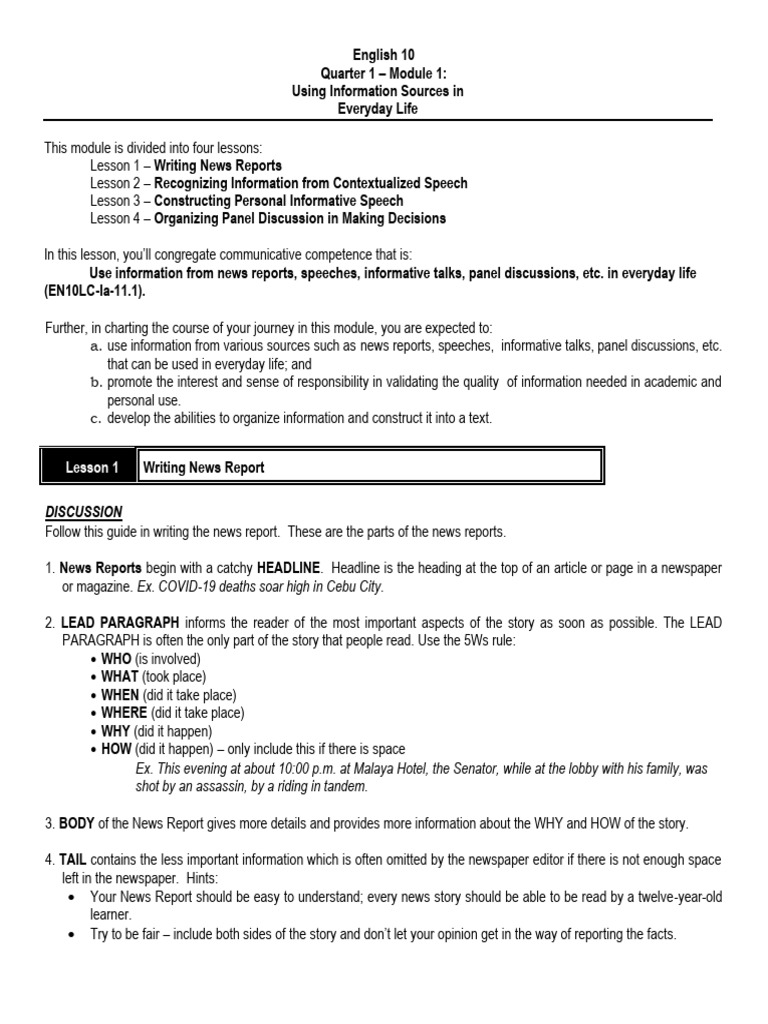 2024 English Module Week 1 | PDF