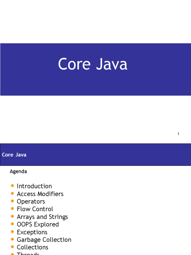 Core Java Pdf Java Programming Language Class Computer Programming