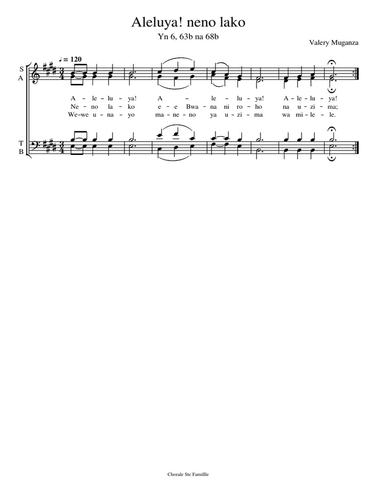 Aleluya! Neno Lako Ee Bwana | PDF