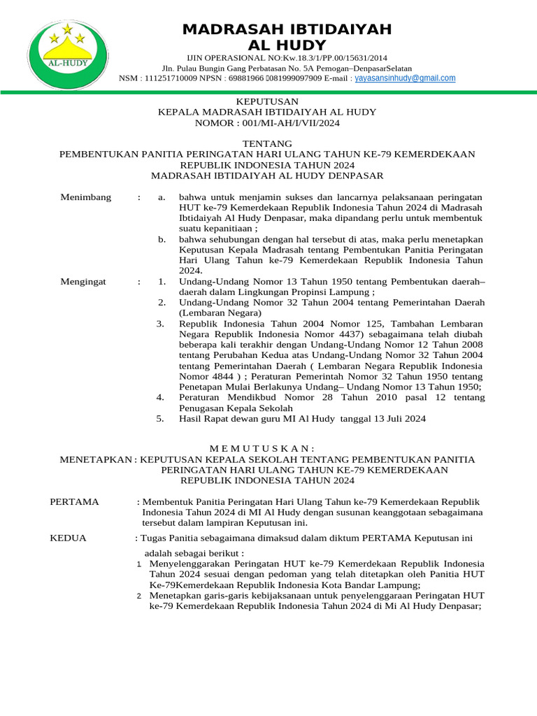 SK Panitia HUT RI 79 | PDF