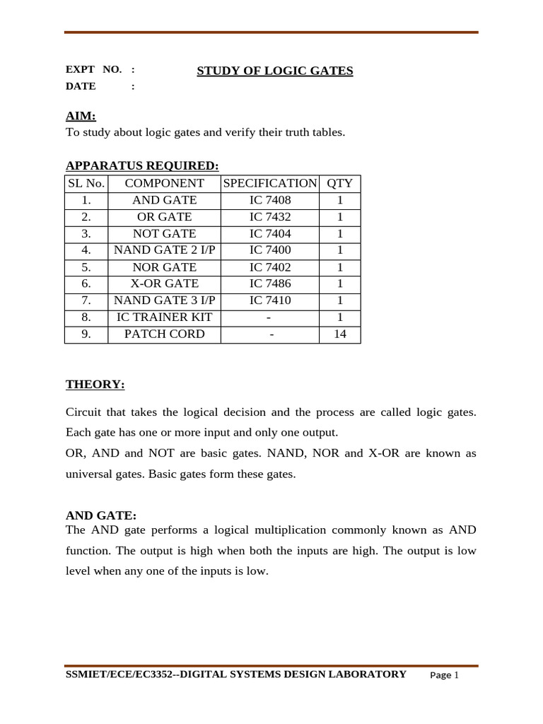 Digital Lab Manual Final | PDF