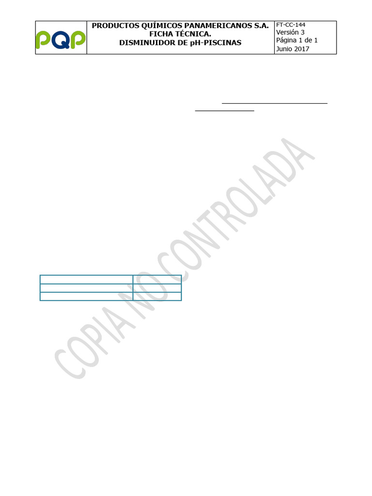 Ficha tecnica Estabilizado de pH | PDF