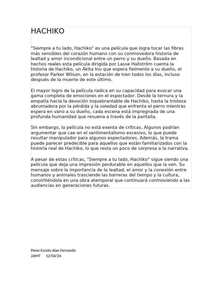 HACHIKO | PDF