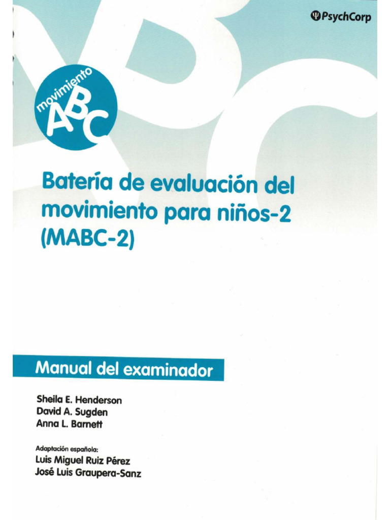Mabc 2 Manual Del Examinador | PDF