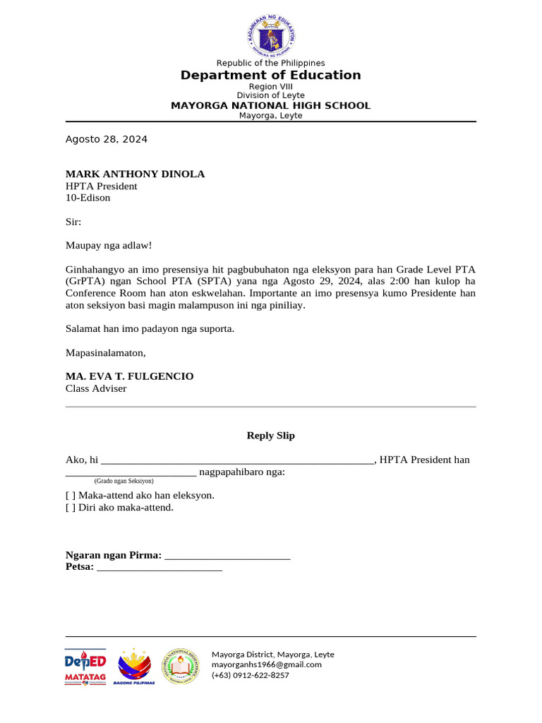 letter-to-HPTA-President-with-reply-slip Omar Hashim | PDF