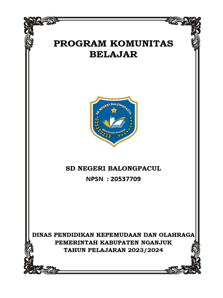 Program Dan SK Kombel SD Balongpacul Raya | PDF