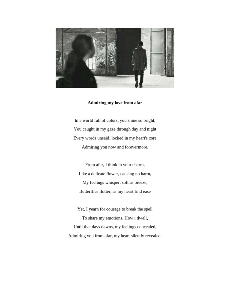 Admiring My Love From Afar (CE POEM) | PDF