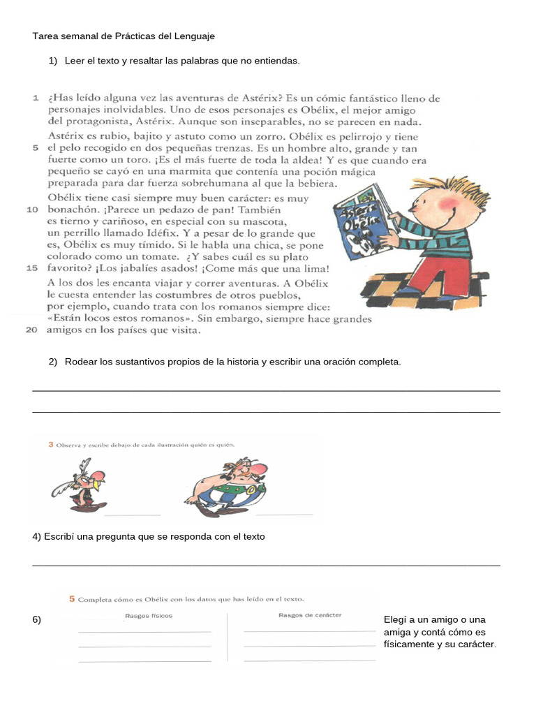 4° Tarea Semanal de Prácticas Del Lenguaje | PDF