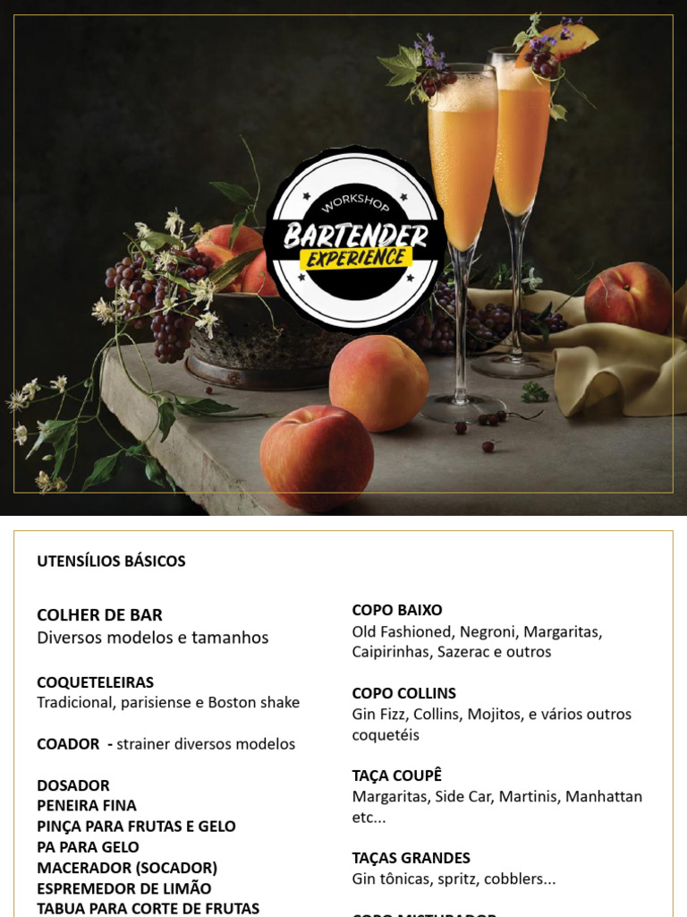 Workshop Bartender Experience | PDF | Distilled Drinks | Cocktails