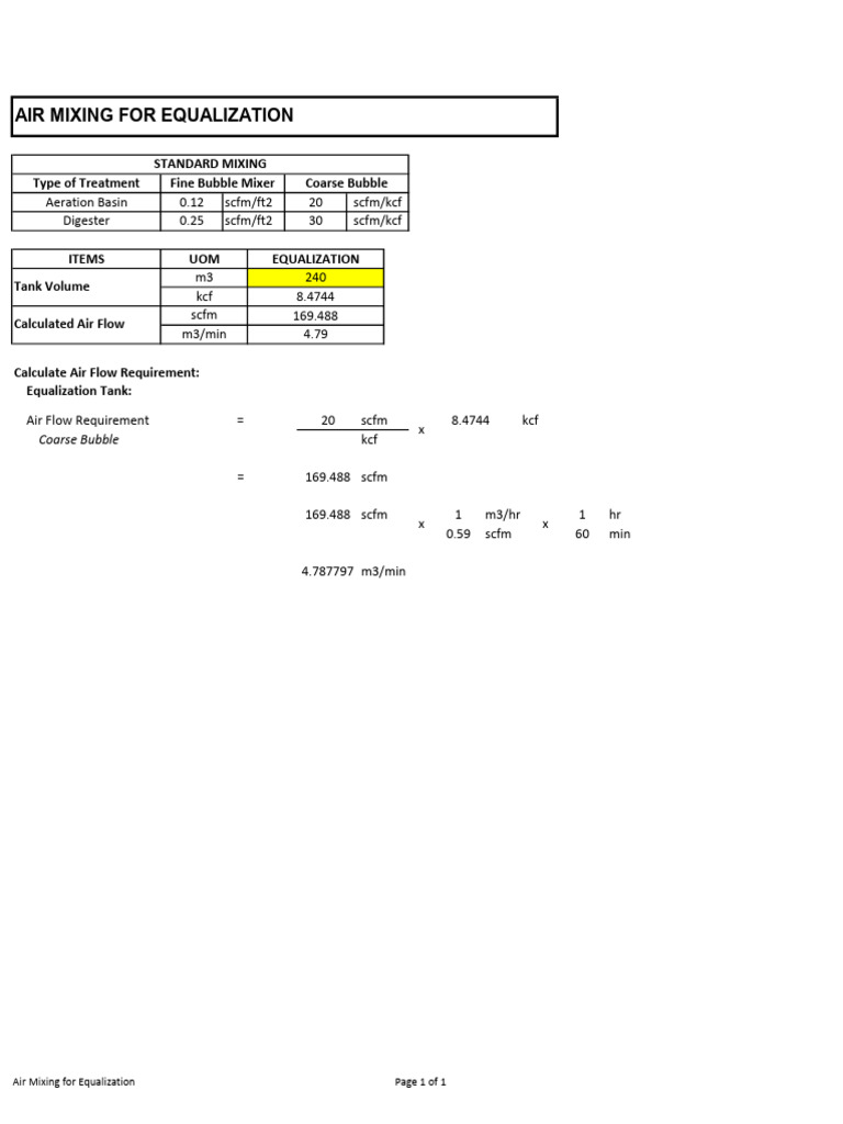 Air Flow Calculation for Equalization | PDF