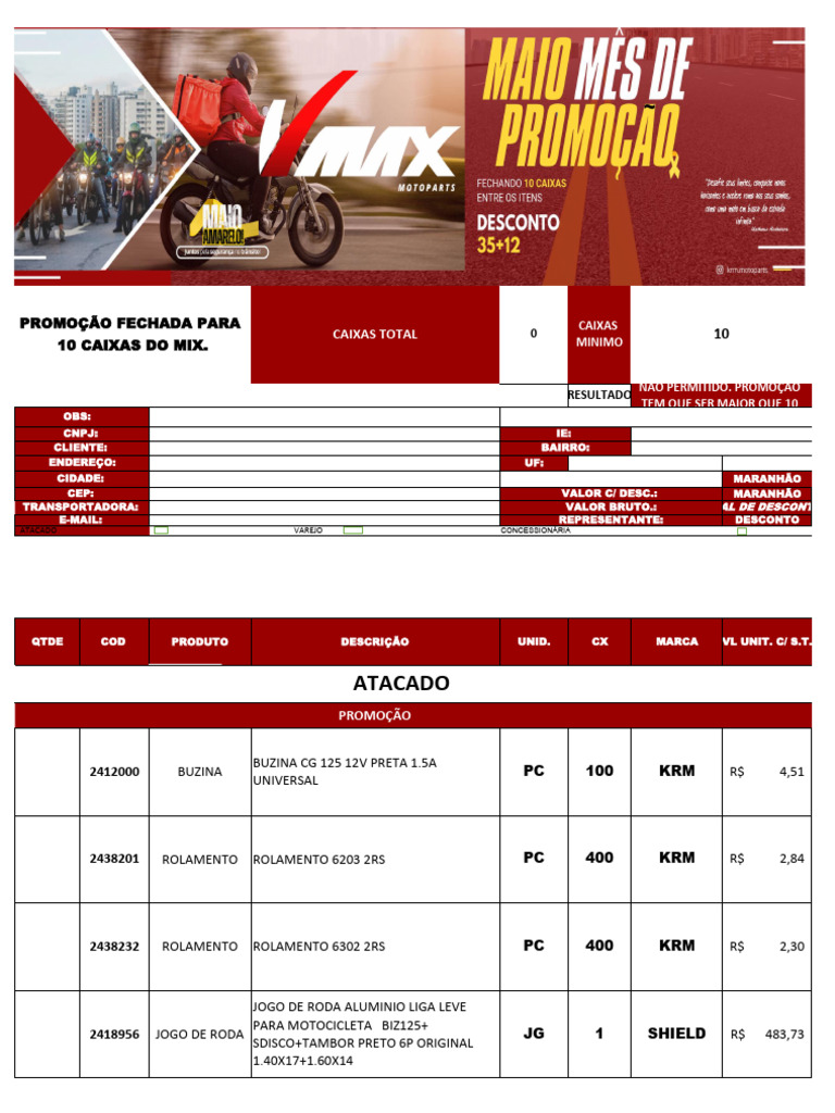 tabela promocional maio 2024 | PDF