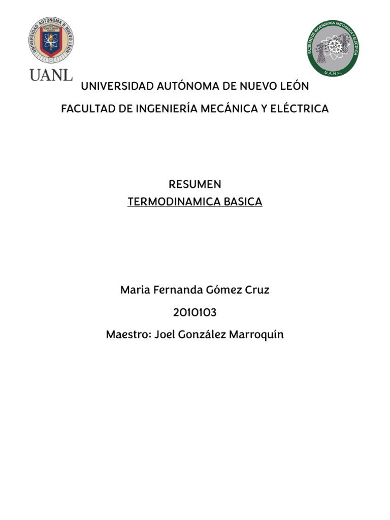 Resumen Termo | PDF | Termodinámica | Métodos y materiales de enseñanza