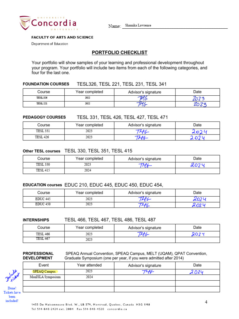 Portfolio Checklist PDF | PDF