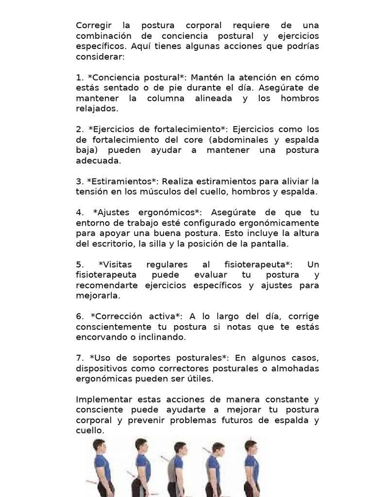 Corregir La Postura Corporal Requiere de Una Combinación de Conciencia ...