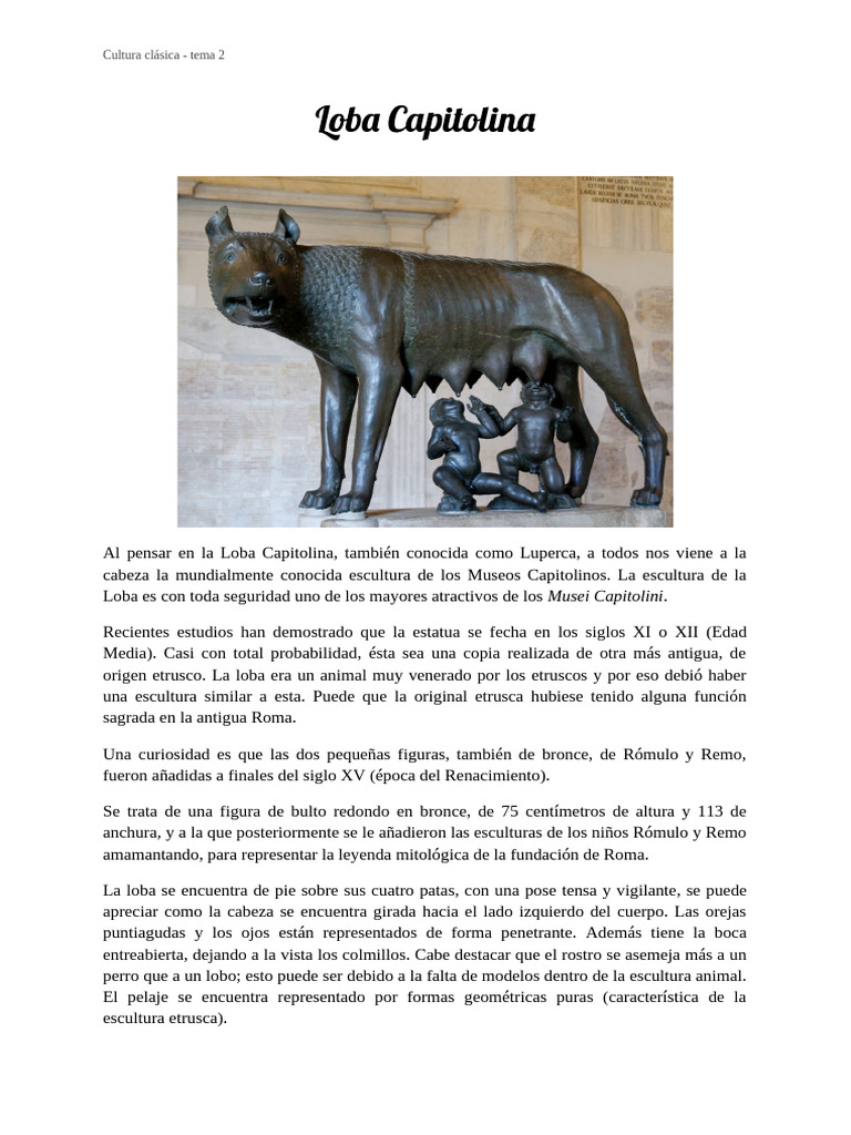 Loba Capitolina y Quimera de Arezzo | PDF