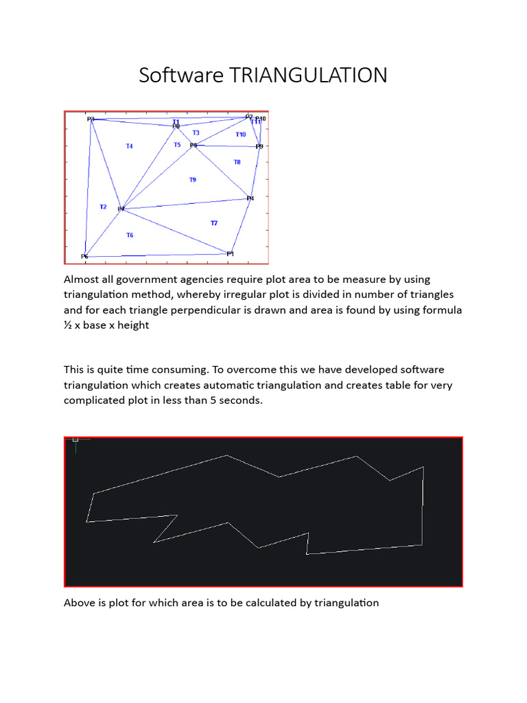 Step by steps for working out area by triangluation method | PDF