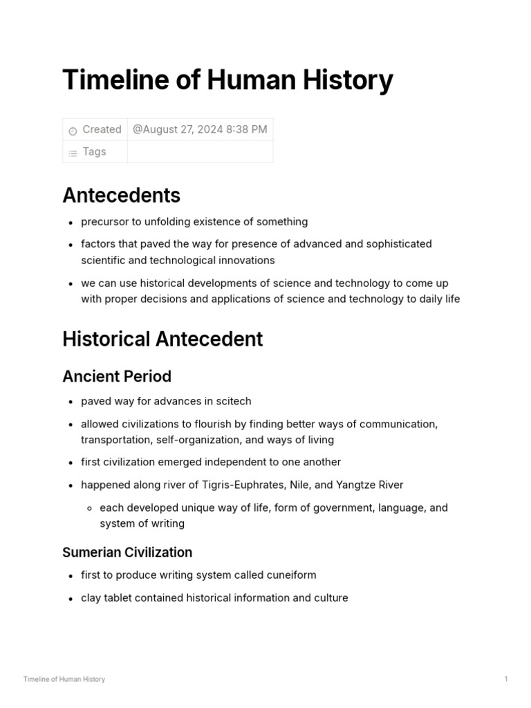 Timeline of Human History | PDF