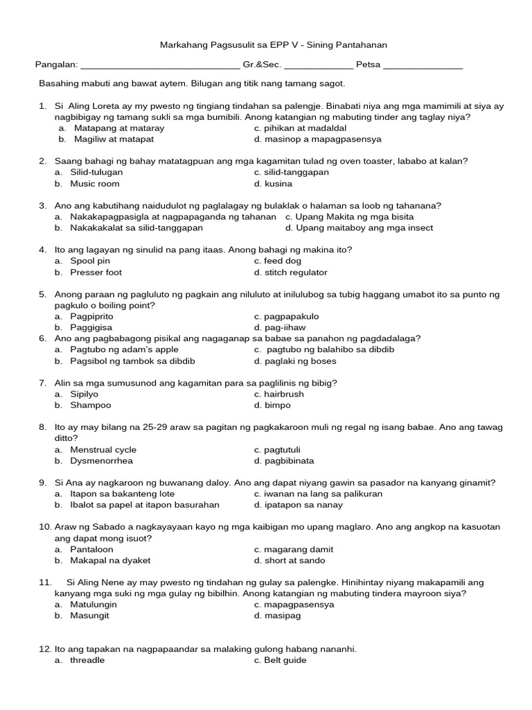 PT - Epp-He 5 - Q1 | PDF
