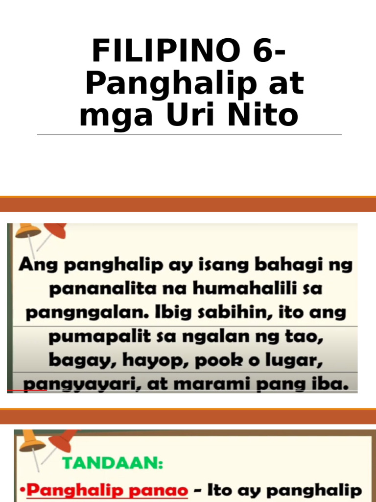 FILIPINO 6 Panghalip | PDF