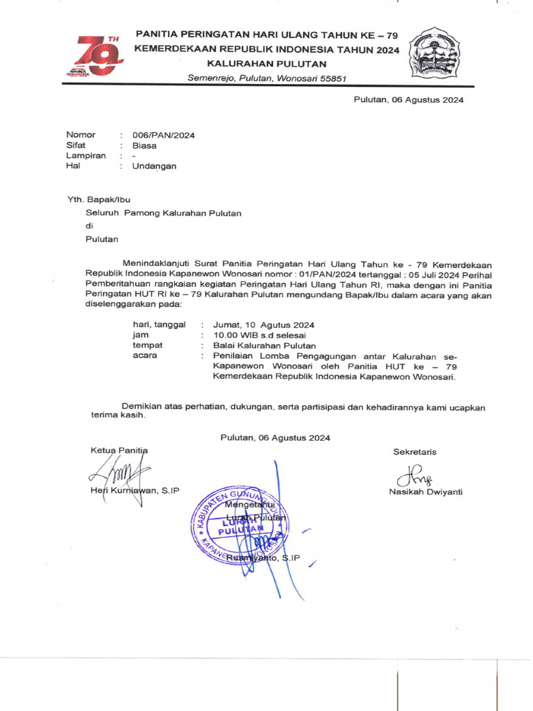 Undangan Peringatan Hut Ri Ke 79 Pdf