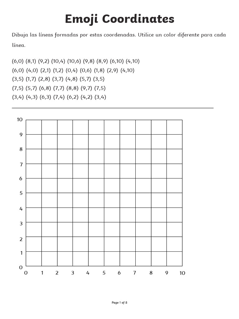 t2 M 17347c Emoji Coordinates in The First Quadrant Activity Pack ...