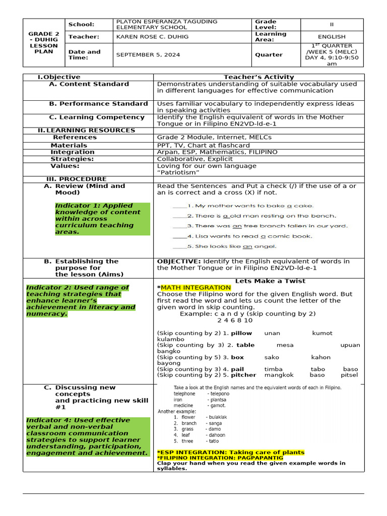 Cot DLP English Week 5 | PDF