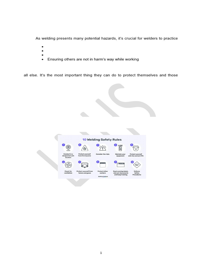 Lesson 2 - Safe Welding Practices | PDF