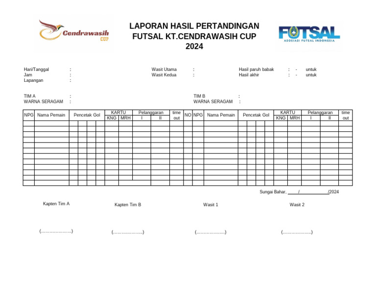 Laporan Hasil Pertandingan | PDF