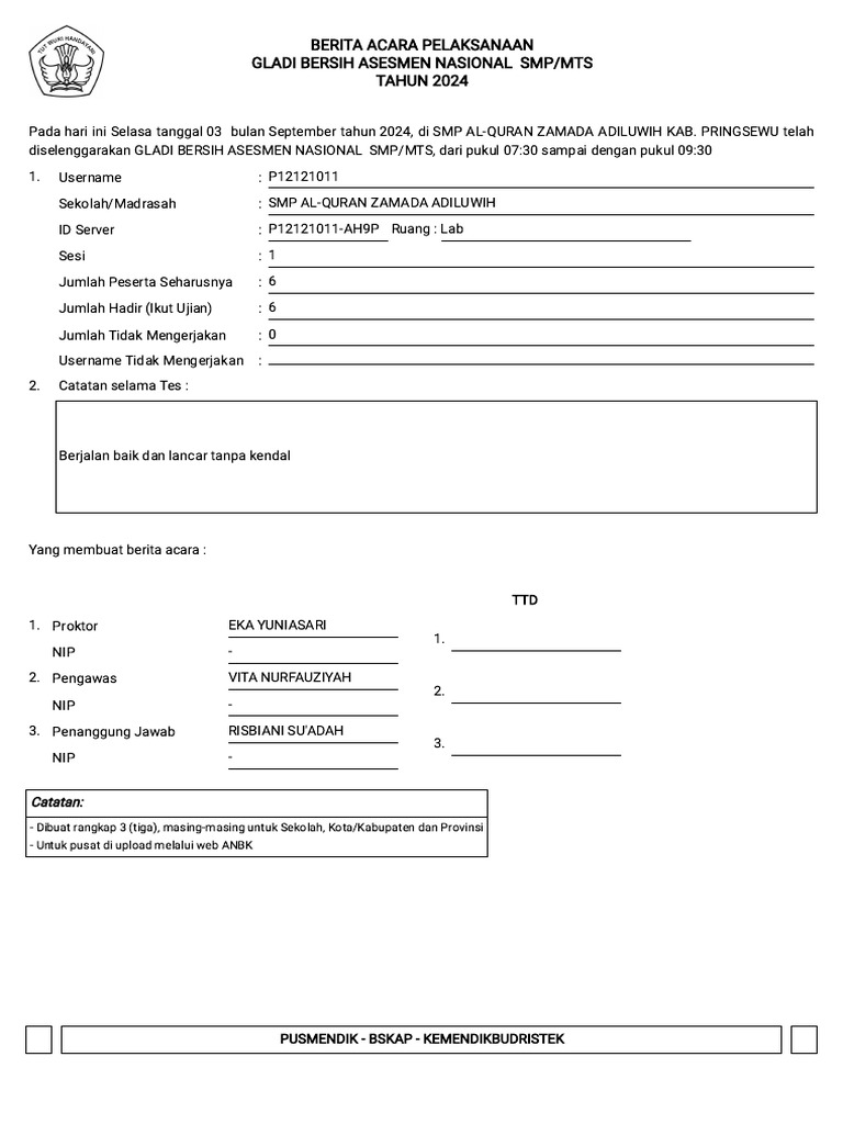Asesmen Nasional - Tahun 2024 | PDF