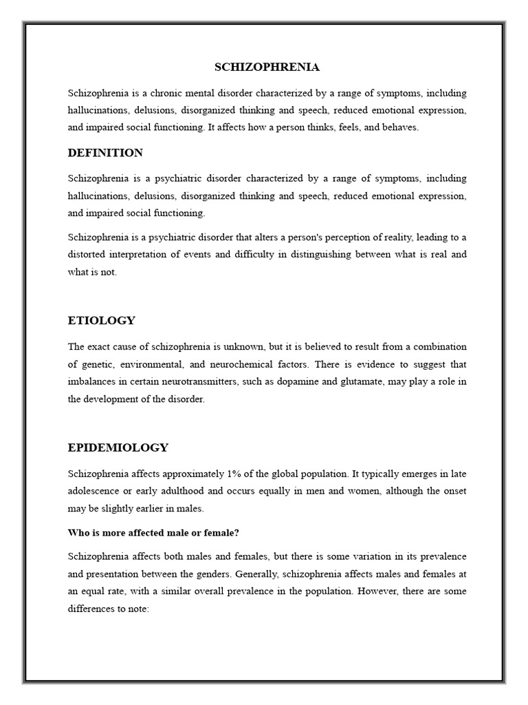 Schizophrenia Profile | PDF