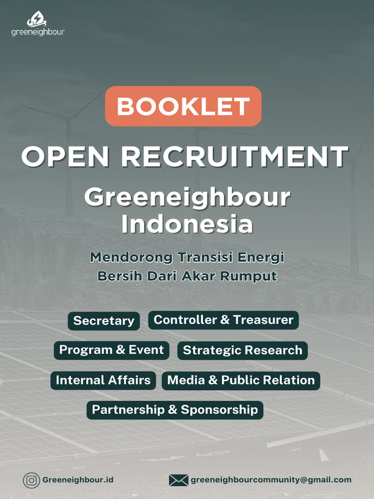 Booklet Open Recruitment Greeneighbour 2024 | PDF