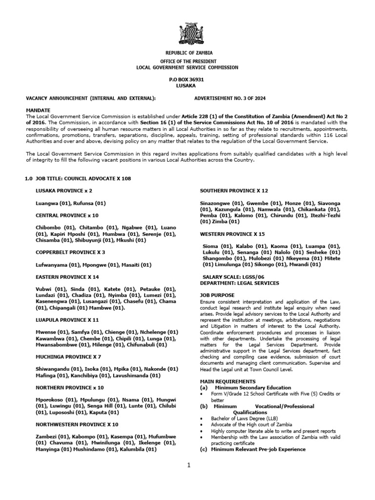 Job Advert 2024 Edit PDF | PDF